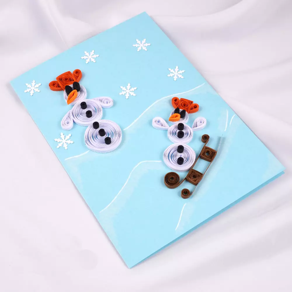 Quilling cho năm mới. Quilling: Bưu thiếp, người tuyết, đồ chơi Giáng sinh, cây Giáng sinh, biểu tượng của năm 2015