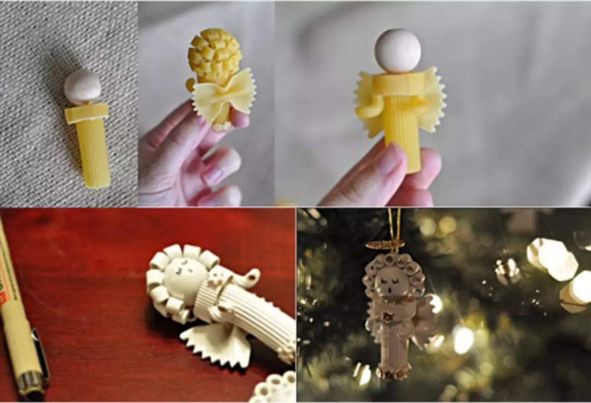 Crafts from pasta to the new year do it yourself