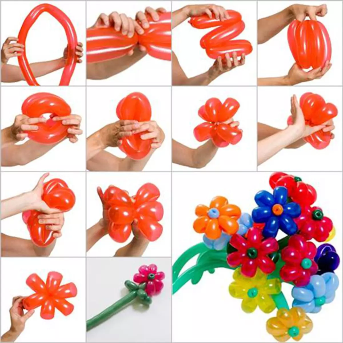 來自氣球的花朵。如何從氣球中製作鮮花：照片，主課程和想法