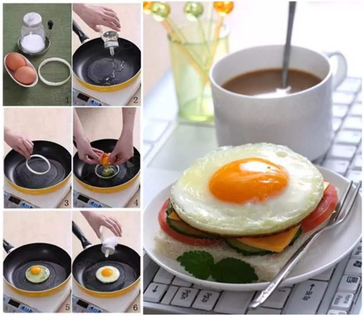 Telur goreng: resep memasak, bentuk dan ide asli
