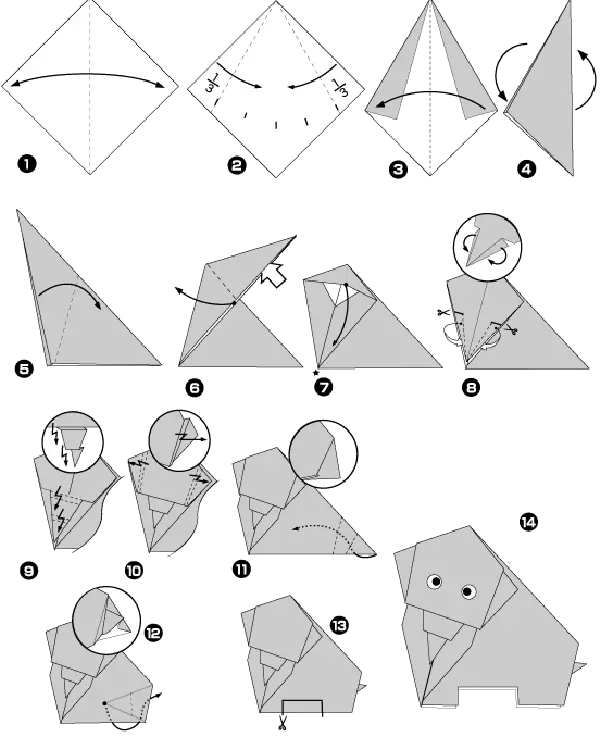 اوريغامي للأطفال: اوريغامي للمبتدئين، مخططات للأطفال