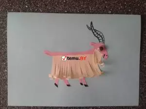 New Year's postcard 2015 do it yourself: card with goat