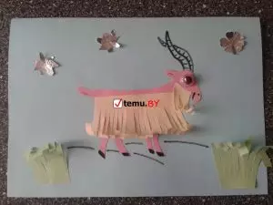 New Year's postcard 2015 do it yourself: card with goat