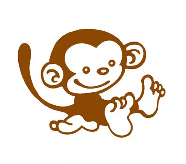 Stencil of Monkeys. Stencils de mono para cortar e decorar