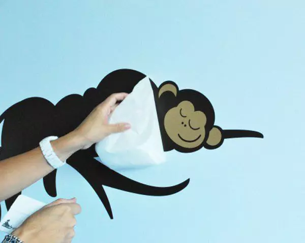 Stencil of Monkeys. Stencils de mono para cortar e decorar