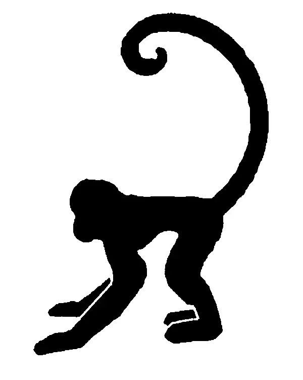 Stencil of Monkeys. Stencils de mono para cortar e decorar