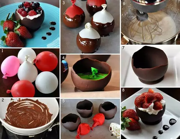 Gražus desertas: namų desertas šokolado krepšelyje