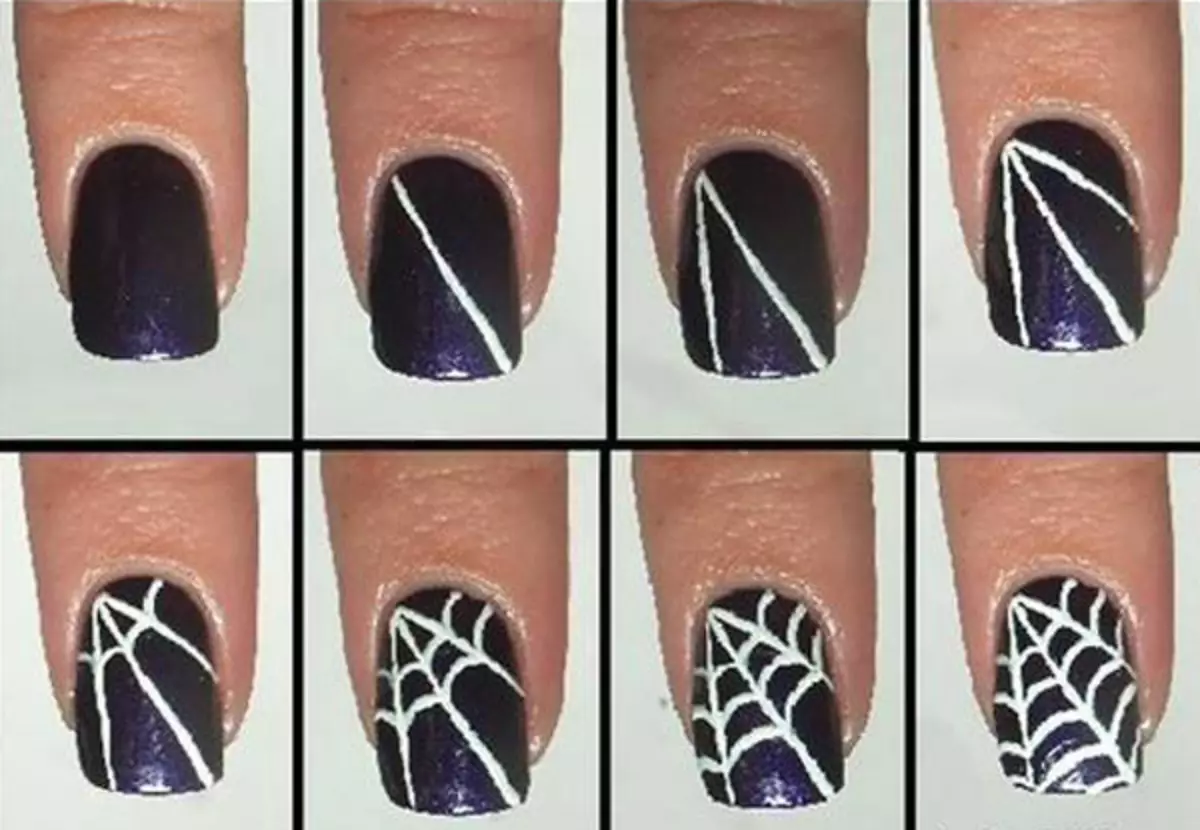 manicure នៅលើ Halloween ធ្វើវាដោយខ្លួនឯង: រូបថតគំនិត, សេចក្តីណែនាំដំណាក់កាល