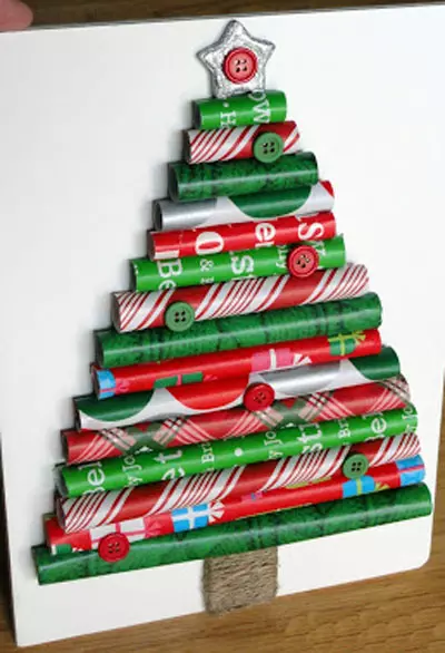 Surround razglednice: kartica božično drevo z lastnimi rokami