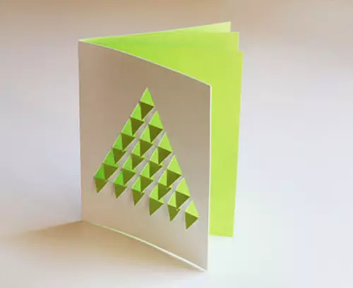 Curround Cartées postais: Cartão de árvore de Natal com suas próprias mãos