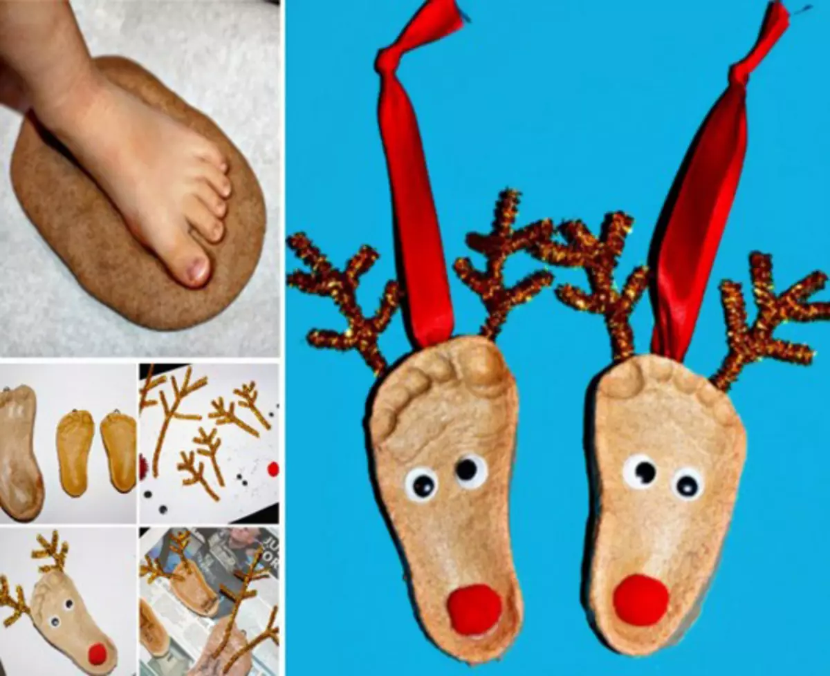 Babynieuwjaar Crafts: Ambachten van vingerafdrukken en benen