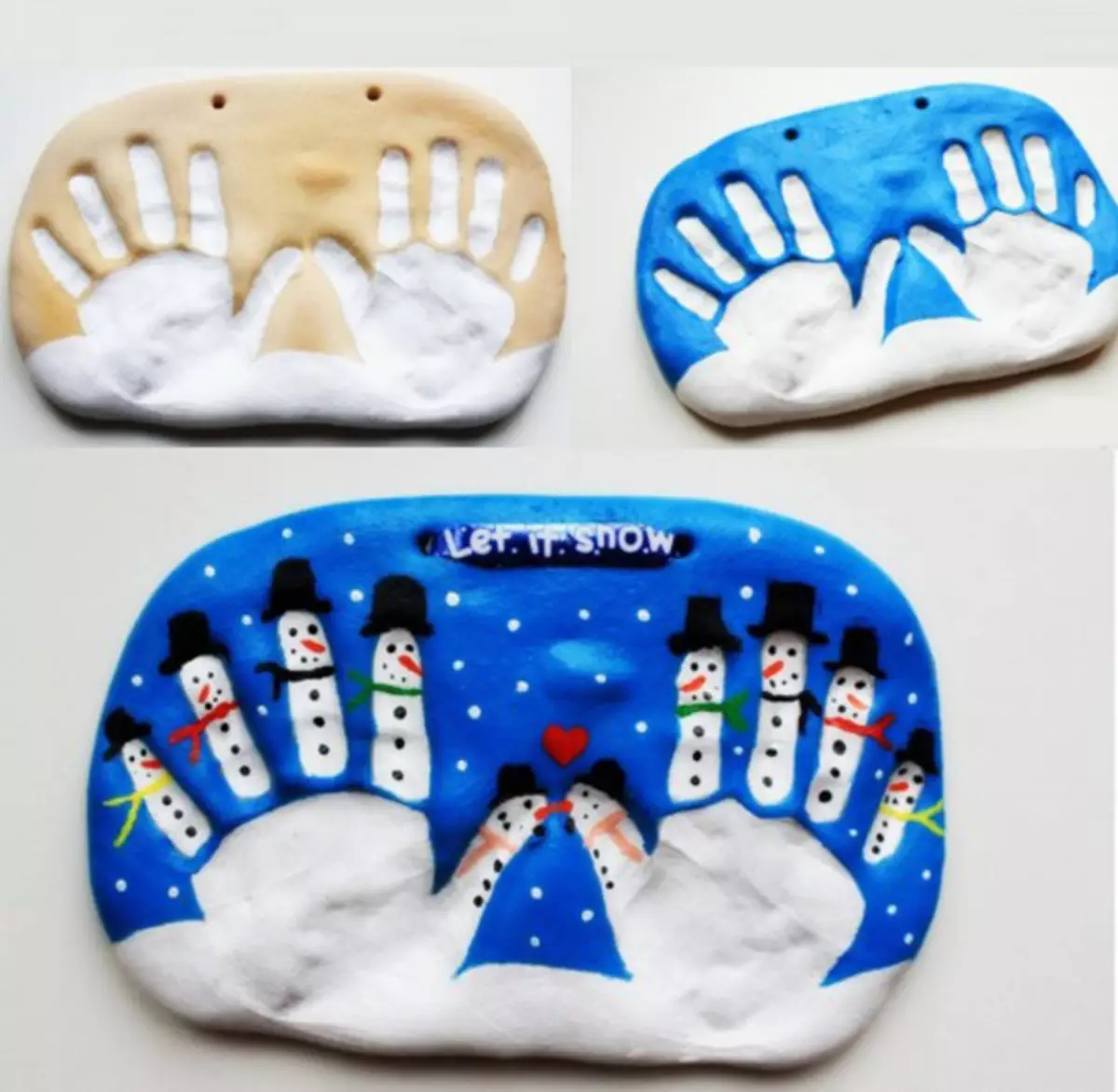 Baby nyårs hantverk: hantverk från fingeravtryck och ben