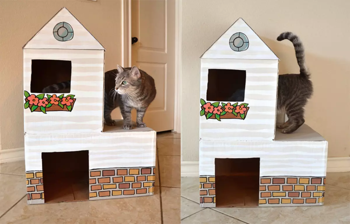 Cat House. Huis voor de kat doe het zelf