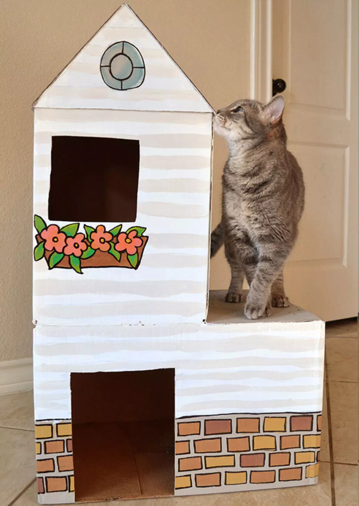 Cat House. Hiša za mačko to storite sami