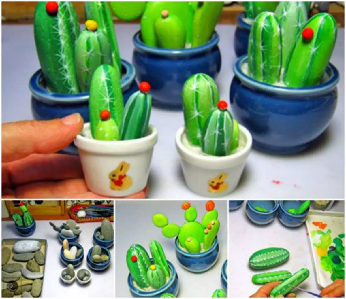 Cacti từ đá: đá xương rồng bằng tay của chính họ