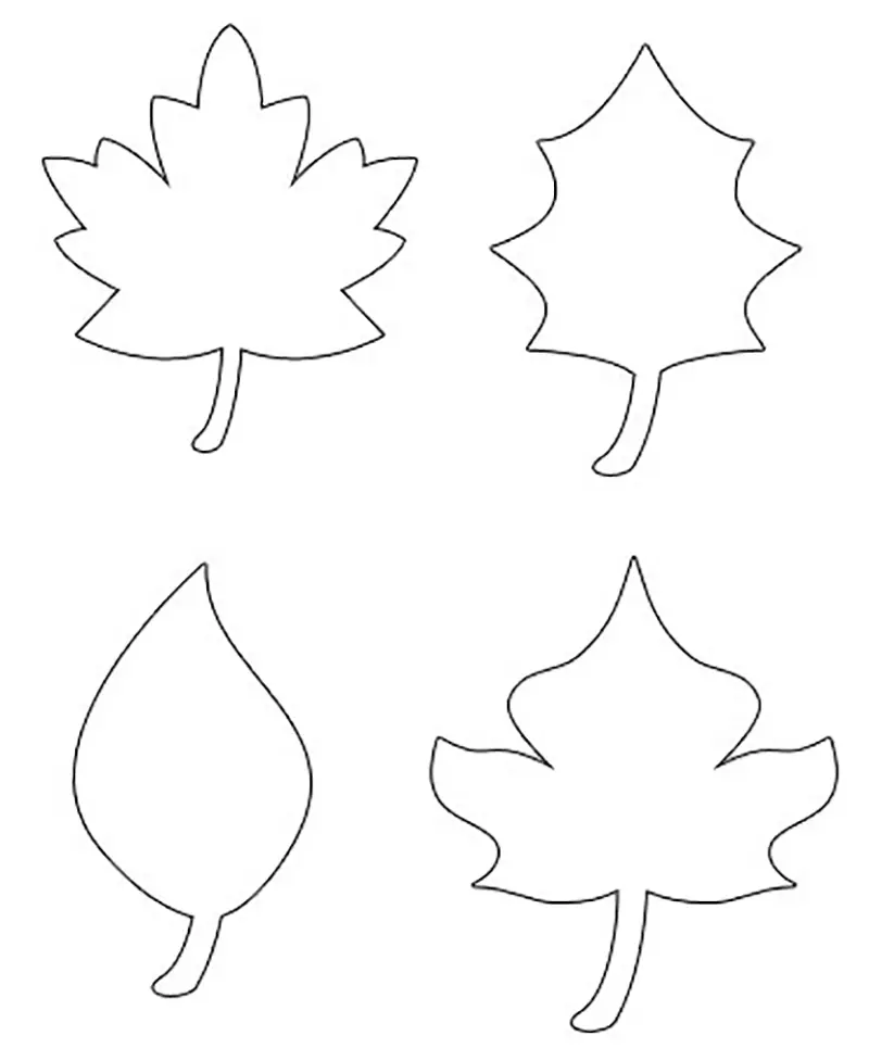 Stencils de follas, plantillas de folla: follas para cortar a impresión