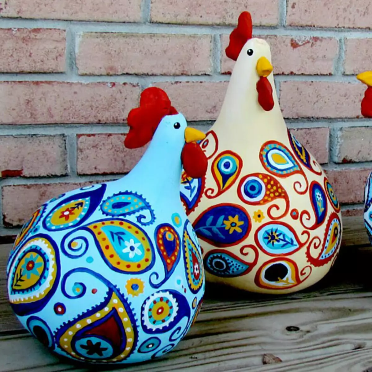 Rooster / græskar kylling med egne hænder. Symbol på 2017 med egne hænder