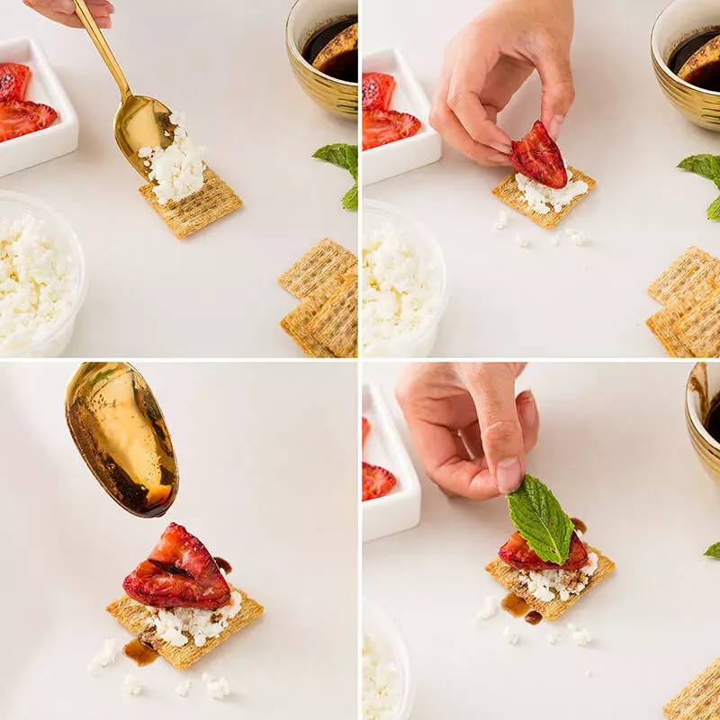 Snack amin'ny crackers miaraka amin'ny recipe strawberry