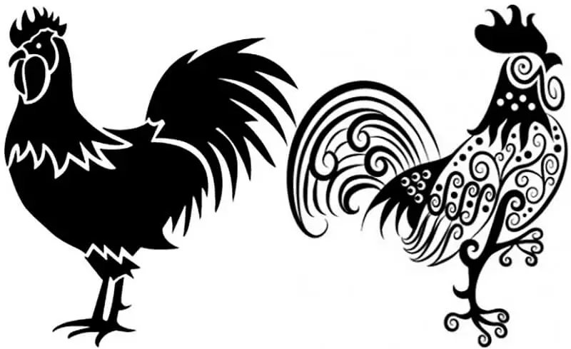 Stencil Rooster, Pola Rooster kanggo ngethok cetak