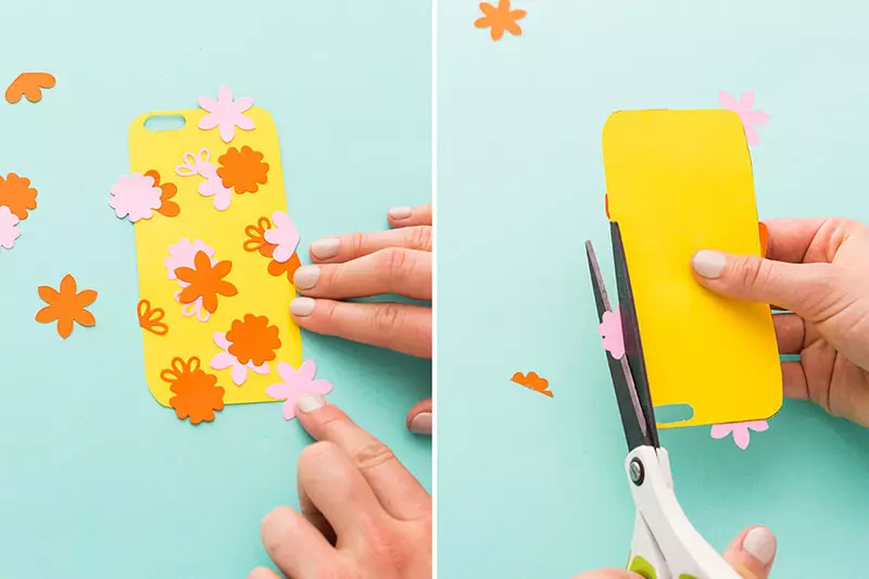 Manualidades de papel lo hacen usted mismo: guirnalda en pastel, pintura de papel, decoración para teléfono
