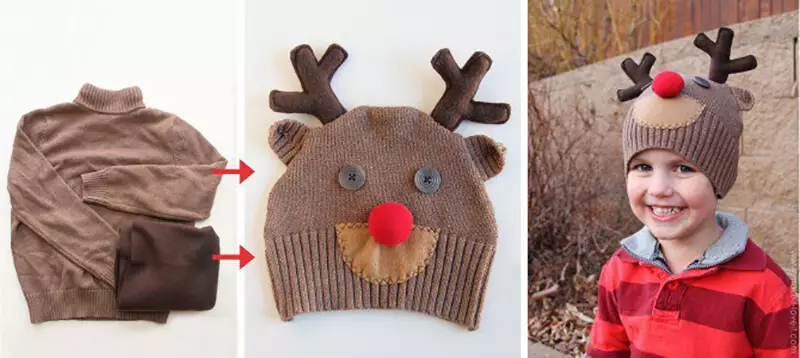 Sombreros de navidad. Las gorras de año nuevo lo hacen usted mismo para los niños.