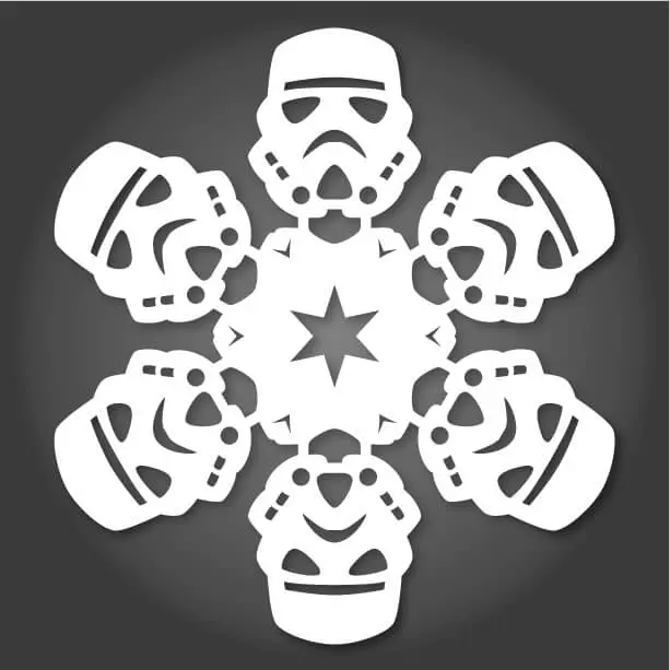 Uvanlige snøflak med egne hender: Snowflakes Star Wars, Malefistent, Lego