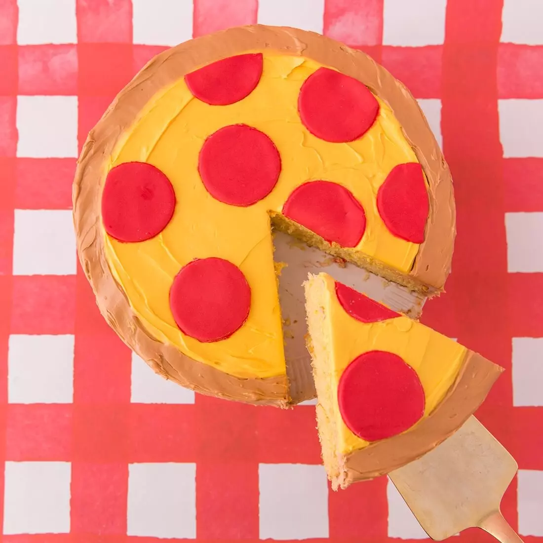 Acemi bir kek nasıl dekore edilir: bir pasta pizza, pizza şeklinde bir pasta 2166_6