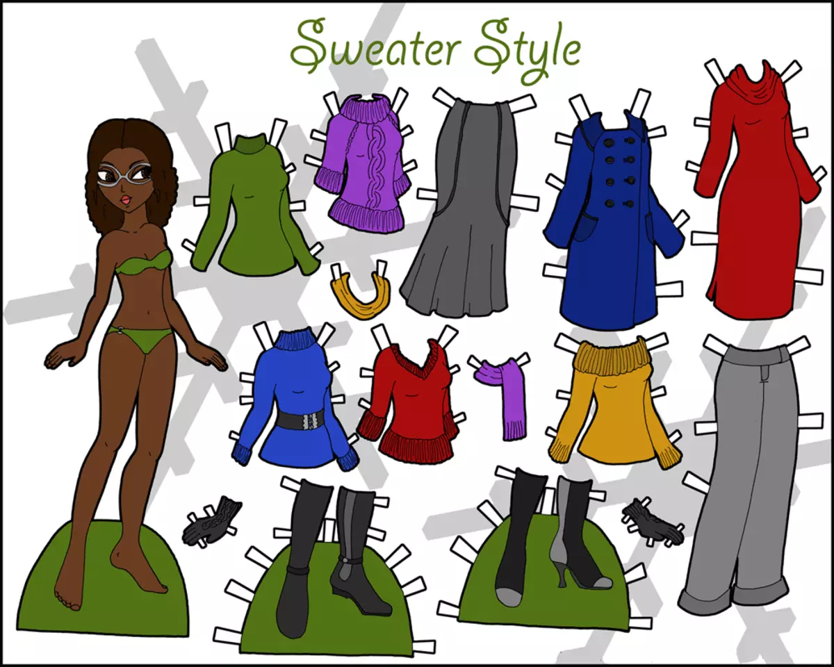Paper dolls with cutting clothes: Big collection of paper clothes for dolls