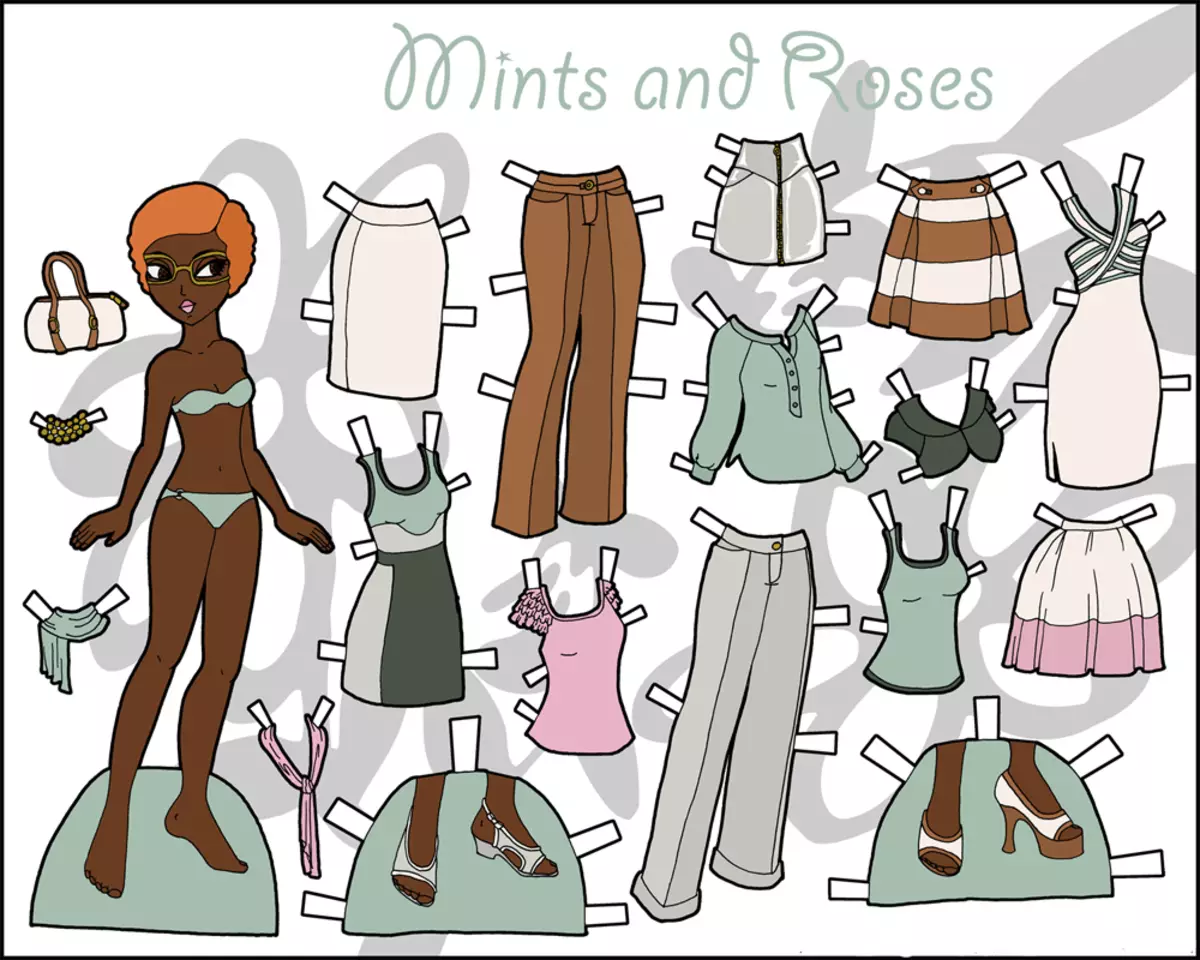 Papírové panenky s řezacím oděvem: Velká sbírka papírového oblečení pro panenky