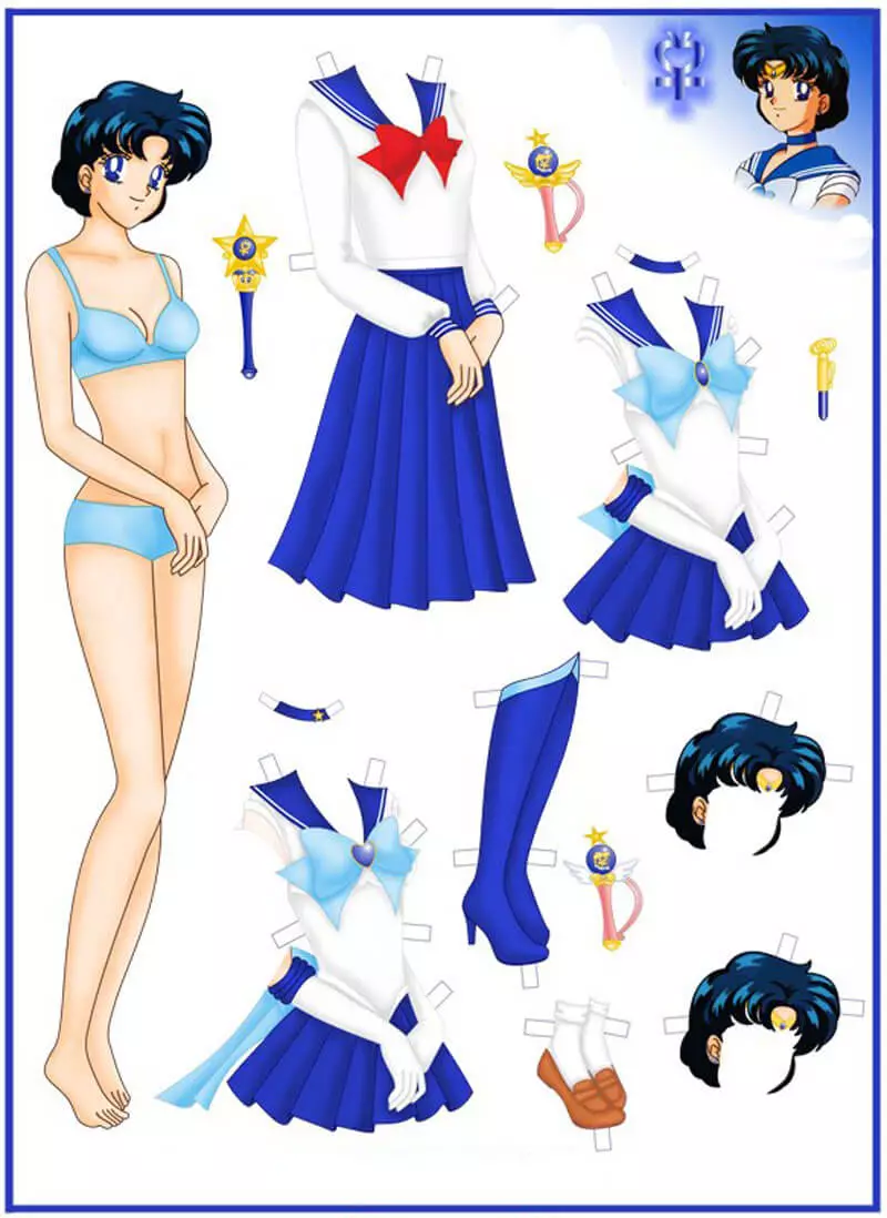 Kesme kıyafetleri ile kağıt anime bebekler 218_14