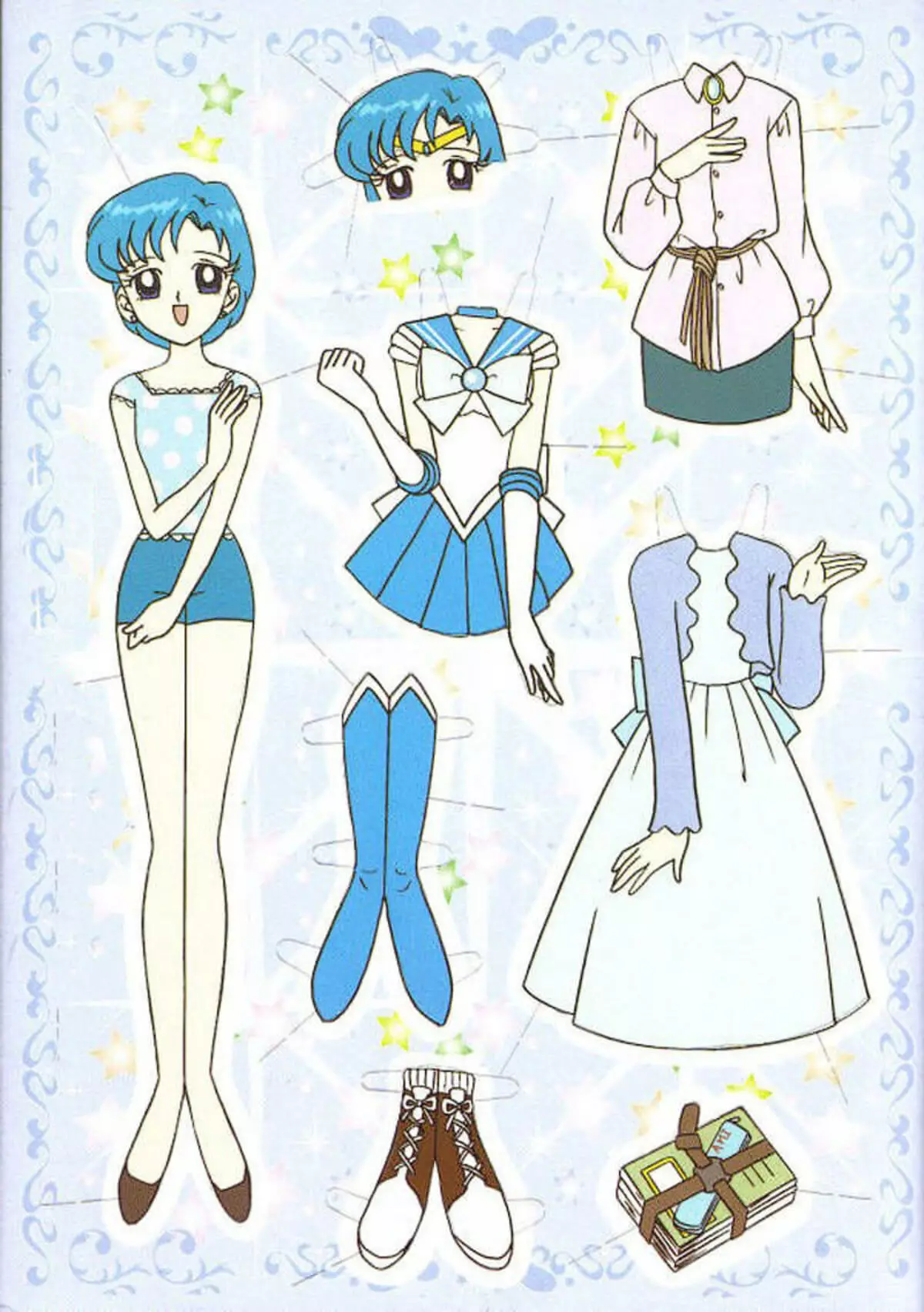 Papierové anime bábiky s rezným oblečením 218_3