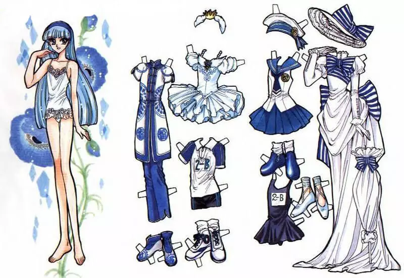 Bonecas de anime de papel con roupa de corte 218_4