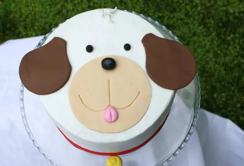 Chien gâteau le faites vous-même. Dog de gâteau du Nouvel An 2018: photos, idées et classes de maître 2216_17
