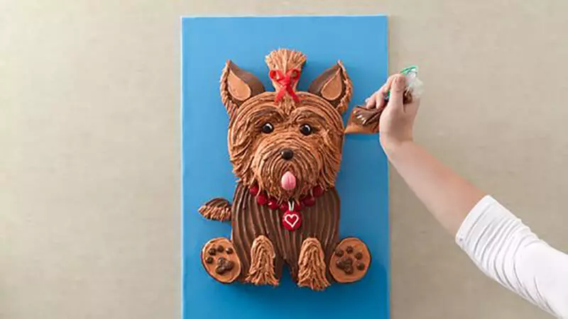 Cake Dog դա արա ինքներդ: Ամանորյա տորթ շուն 2018. Լուսանկարներ, գաղափարներ եւ վարպետության դասեր 2216_30