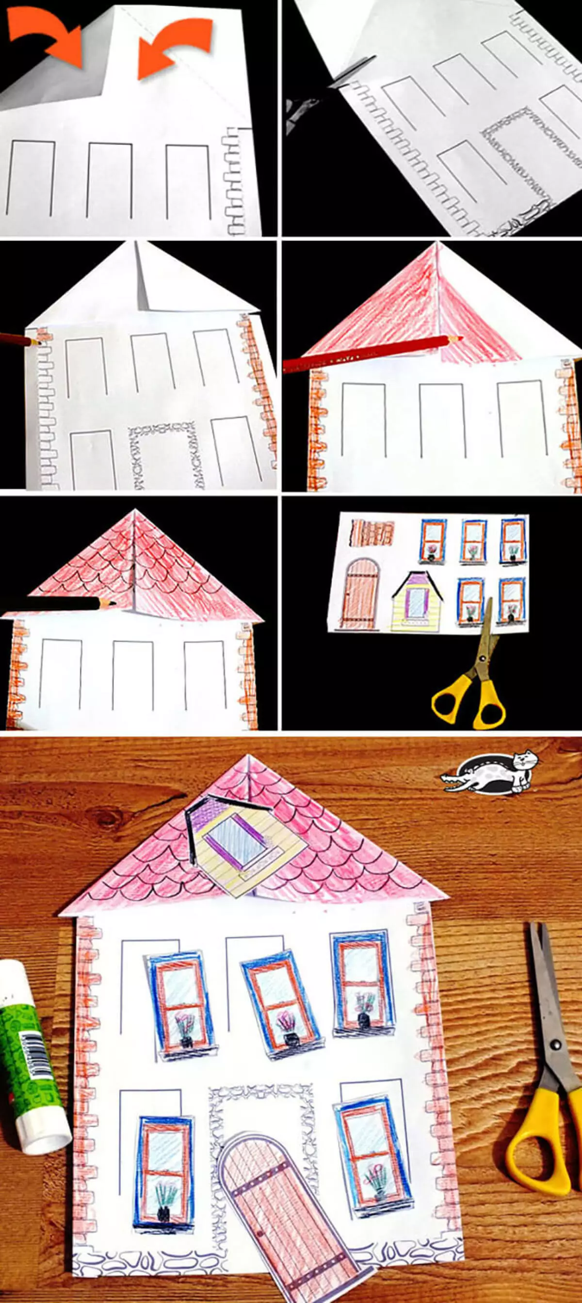 Maison en papier. Comment faire une maison de papier? 2222_16