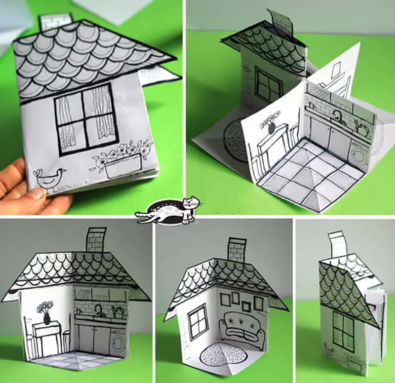 Maison en papier. Comment faire une maison de papier? 2222_7