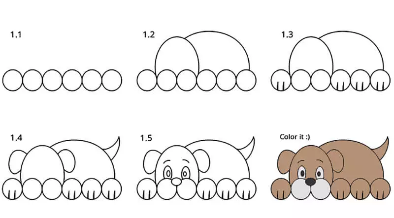 Kako crtati psa? Kako nacrtati psa u faziranu olovku, slike izvučenih pasa 2229_2