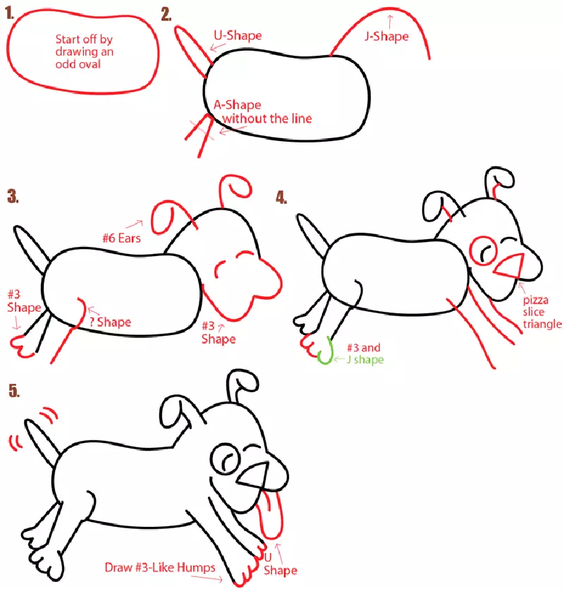 एक कुत्ता कैसे आकर्षित करें? एक कुत्ते को एक चरणबद्ध पेंसिल में कैसे आकर्षित करें, खींची गई कुत्तों की तस्वीरें 2229_23