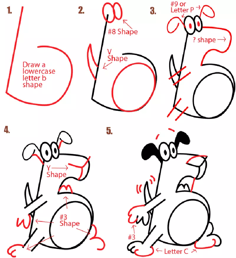 Com dibuixar un gos? Com dibuixar un gos en un llapis progressat, imatges de gossos dibuixats 2229_29