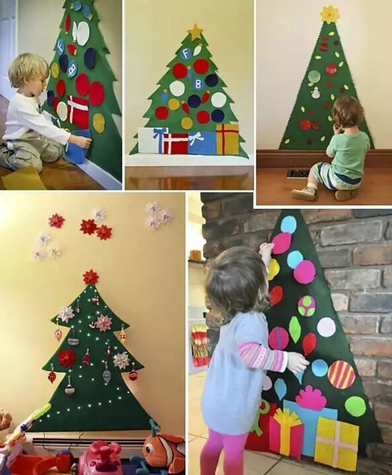 圣诞树用自己的手。孩子的圣诞树自己做到了 2246_2