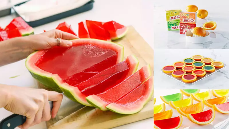 Hoe kinne jo jelly meitsje? Jelly út watermeloen, jelly yn oranje en appel 2253_1