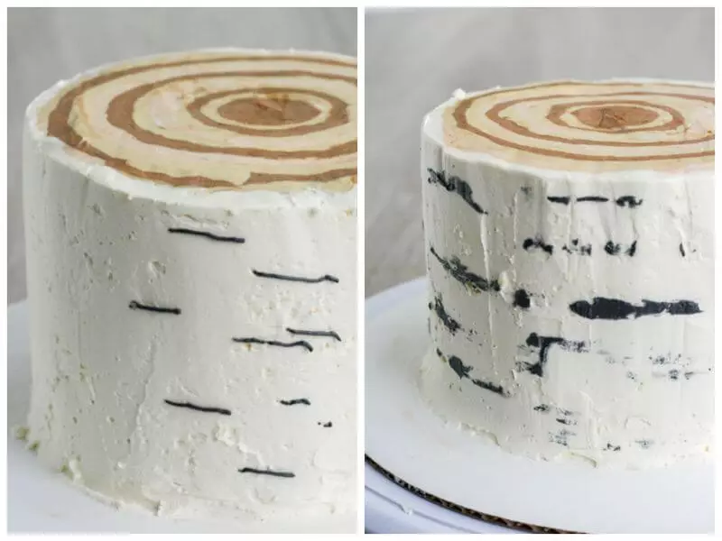 Cake Stump. Hogyan lehet díszíteni egy tortát egy kender formájában? 2255_26