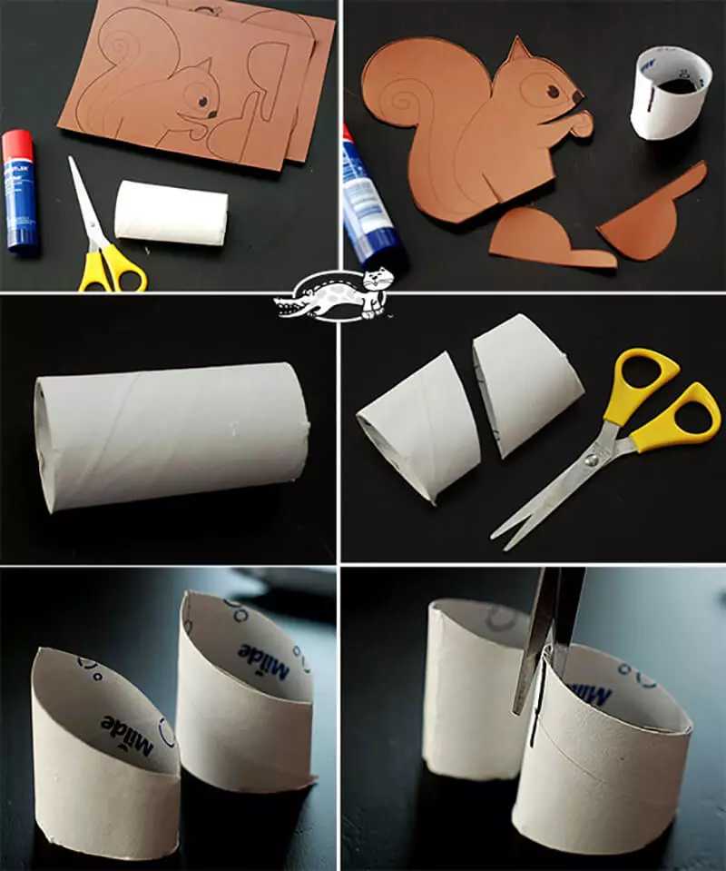 Squirrel Crafts: Gør det selv fra kegler, papir og plastik 2266_10