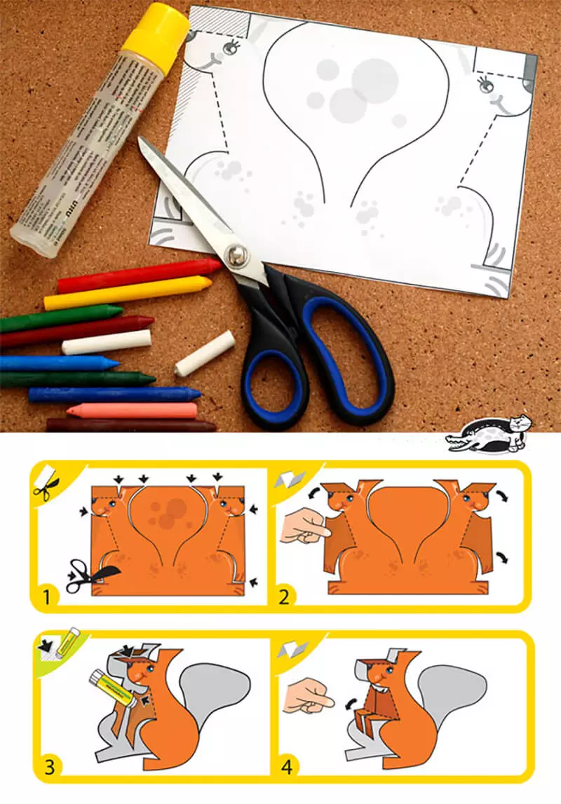 Squirrel Crafts: Gør det selv fra kegler, papir og plastik 2266_14