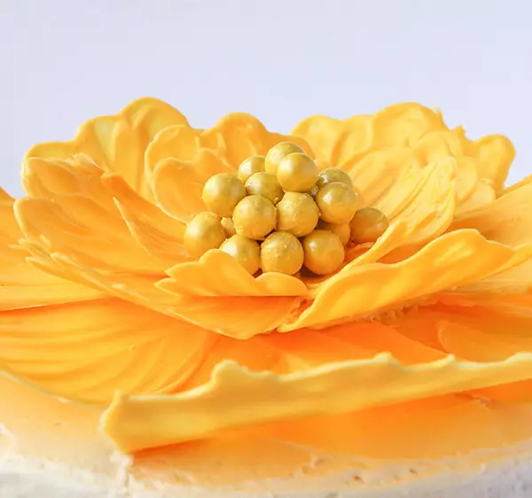 עוגה עם פרחים. עוגה מעוטרת בפרחים עם הידיים שלהם 2276_16