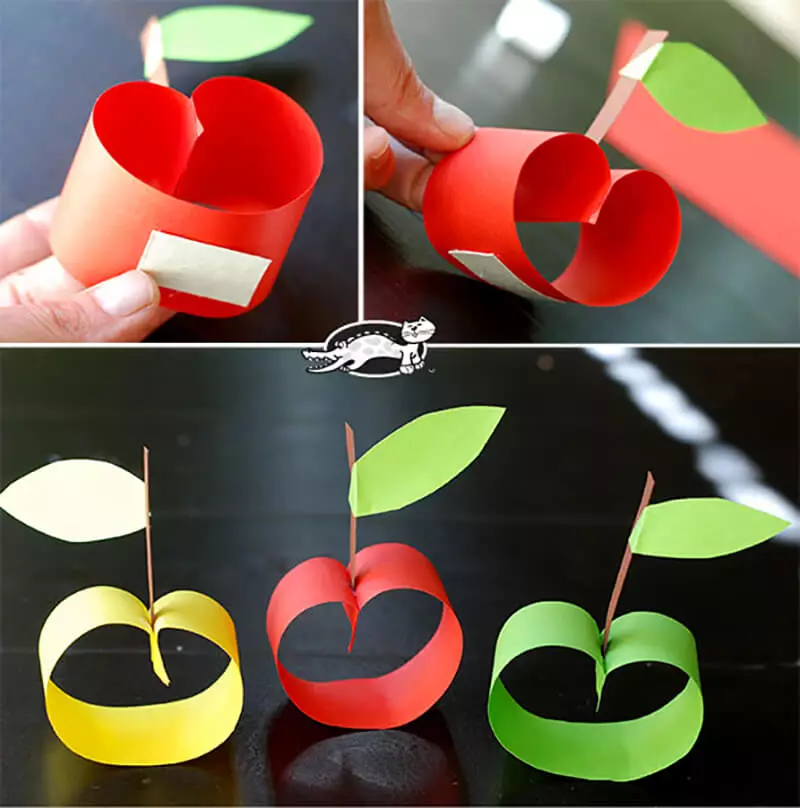Apple from paper with your own hands. Children's craftsmanship 2287_10