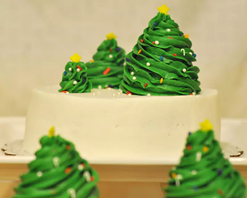 Albero della torta di Capodanno. Torta sotto forma di un albero di Natale 2294_10