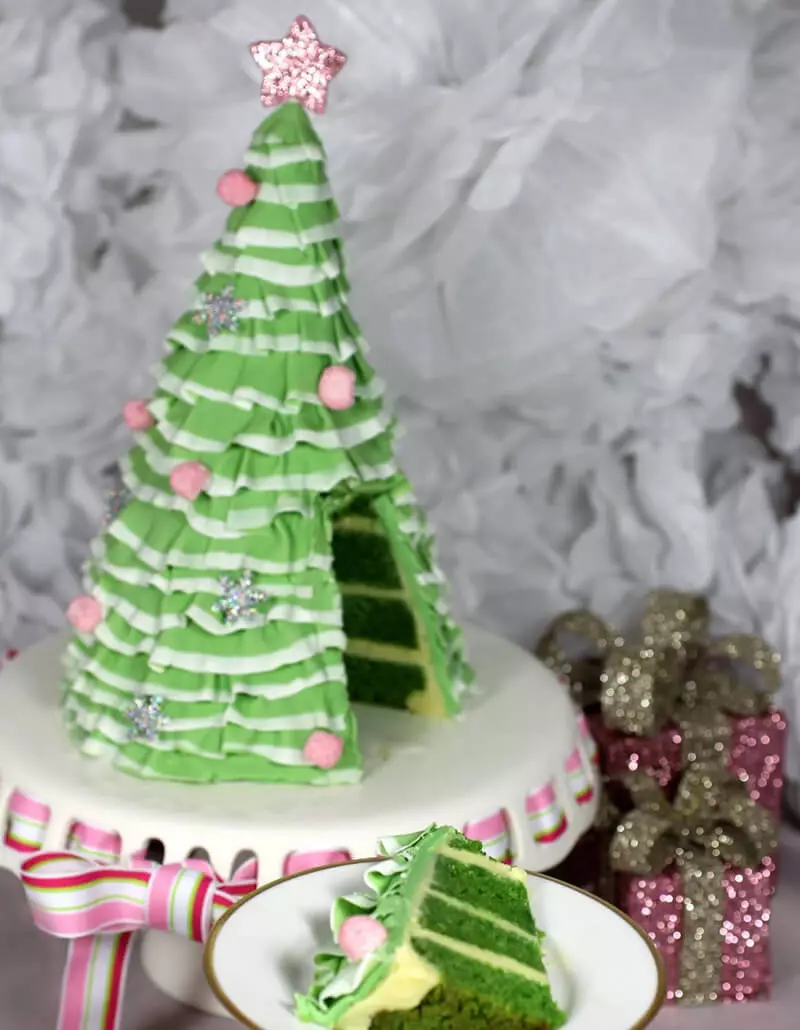 새 해의 케이크 트리입니다. 크리스마스 트리의 형태로 케이크 2294_23