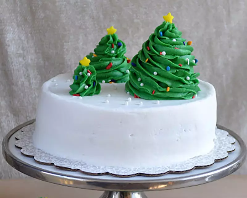 Nyttårs kake tre. Kake i form av et juletre 2294_6
