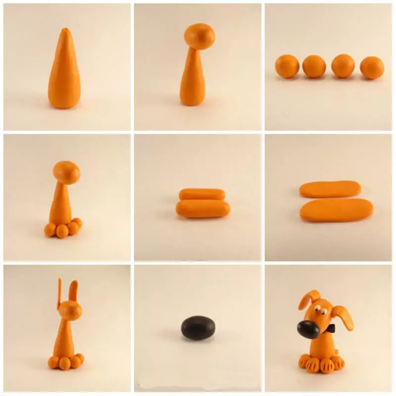 Anjing dari plasticine. Bagaimana untuk membuat anjing dari plasticine? 2313_13